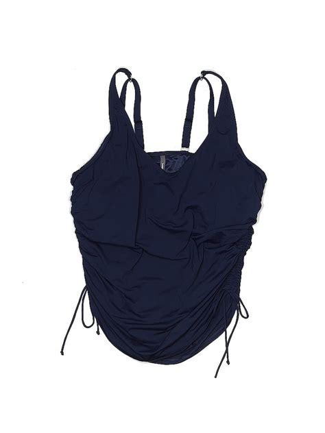 Lands End Solid Navy Blue Swimsuit Top Size 14ddd 54 Off Thredup