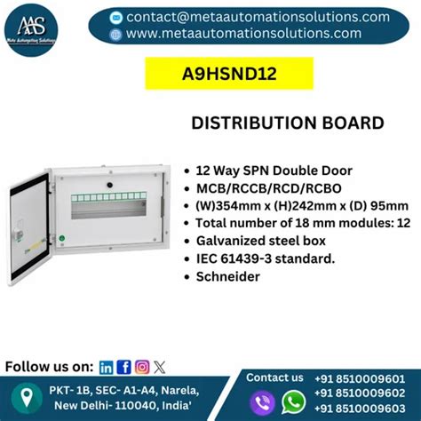 Double Door Schneider A9hsnd12 Acti 9 Db 12 Way Spn Dd At ₹ 1308 Piece