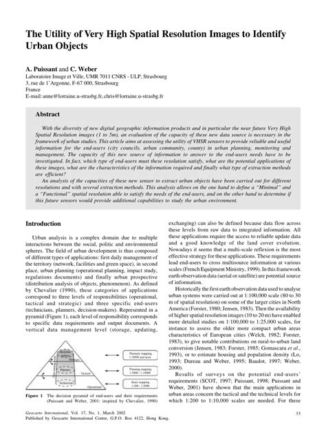 pdf the utility of very high spatial resolution images to identify