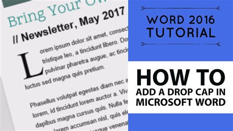 How To Add A Drop Cap In Microsoft Word Word Tutorial Dezign Ark