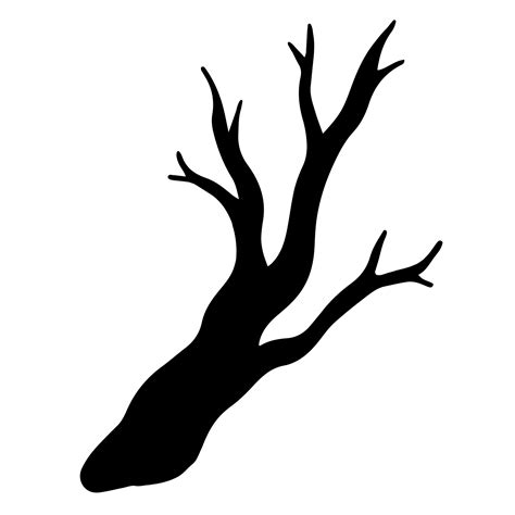 Dry Tree Branch Vector Icon Hand Drawn Illustration Isolated On White Background Silhouette Of