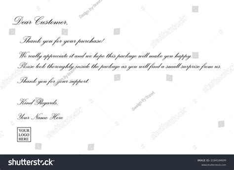 Handwritten Thank You Note Card Template For Royalty Free Stock