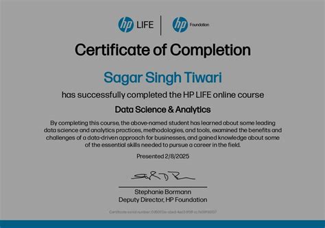 Datascience Analytics Hp Life Continuouslearning Businessanalytics… Sagar Singh Tiwari
