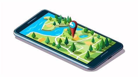 GPS Navigation Design Cartoon Vector Illustration Premium AI Generated Vector