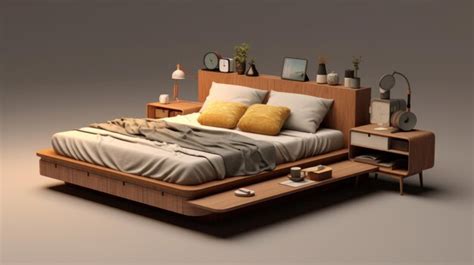Premium Photo Bed Hd Wallpaper Stock Image