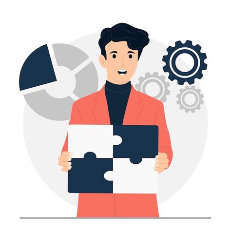 Premium Vector Flat Vector Businessman Connecting Puzzle Pieces