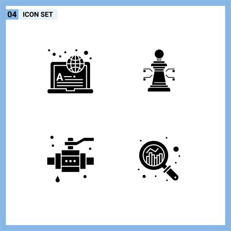 Pictogram Set Of 4 Simple Solid Glyphs Of International Construction