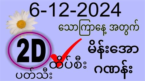 6 12 2024 သောကြာနေ့အတွက် 2d Youtube
