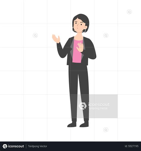 Business Woman Saying No Animated Illustration Download In Json Lottie