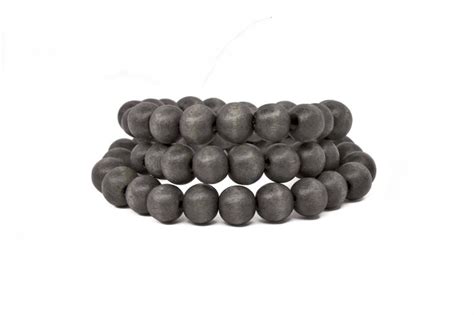 8mm Dark Gray Grey Round Wood Beads Dyed And Waxed 15 Inch Etsy