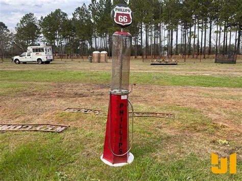 Metal Phillips Gas Pump Yard Art Jeff Martin Auctioneers Inc