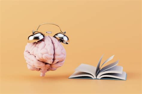 Premium Photo Time To Learn A Brain With An Alarm Clock Next To An