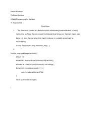 CS Final Pdf Patrick Sammon Professor Umrigar CS Programming For The Web August