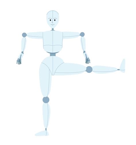 Premium Vector Humanoid Robot Mimicking Dance Semi Flat Color Vector