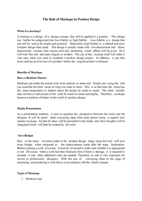 The Role Of Mockups In Product Design This Design Can Further Be Categorized Into Low Fidelity