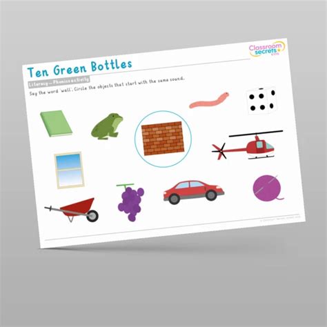 Eyfs Ten Green Bottles Phonics Activity Resource Classroom Secrets