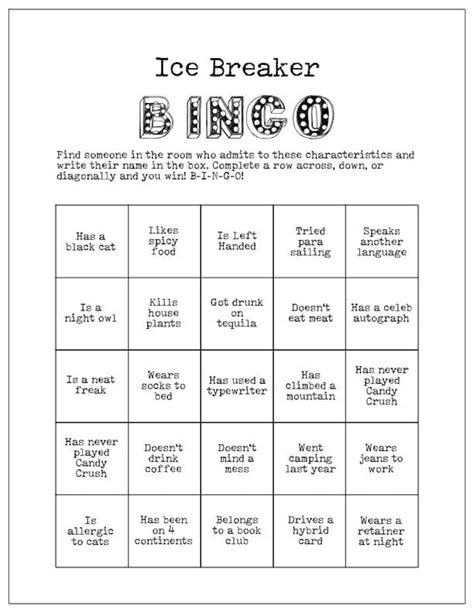 Human Bingo Ice Breaker Icebreaker Bingo The Ultimate Getting To Know