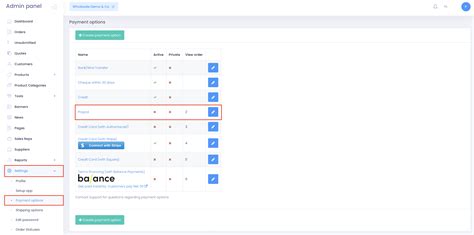 paypal integration b2b wave knowledge base