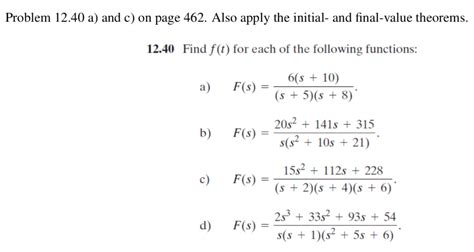 Solved Problem 1240 A And C On Page 462 Also Apply The