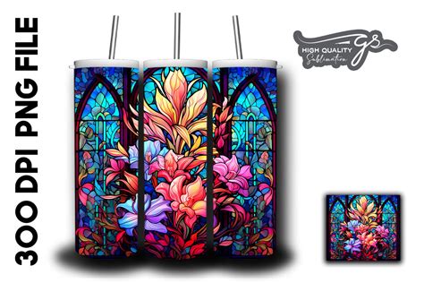 Stained Glass Flowers Background 25 Graphic By Glamousitasublimation