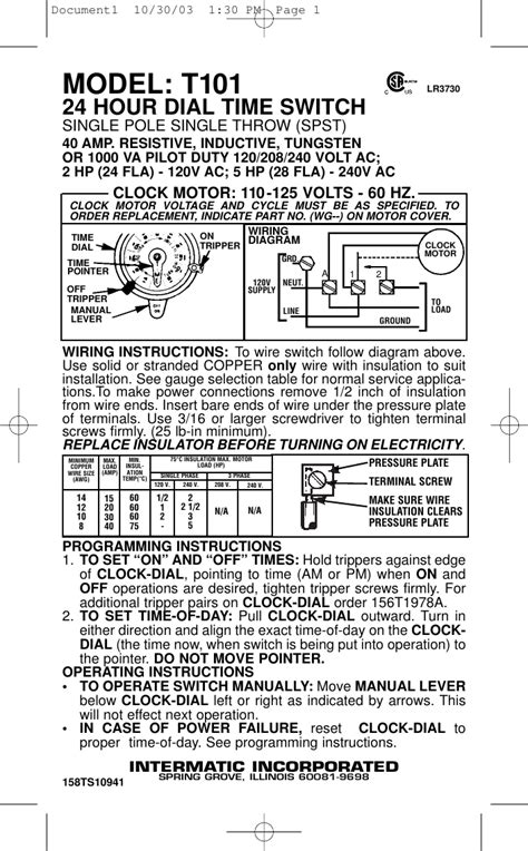 Electrical Options For Replacing T101 Rotary Timer With 48 Off