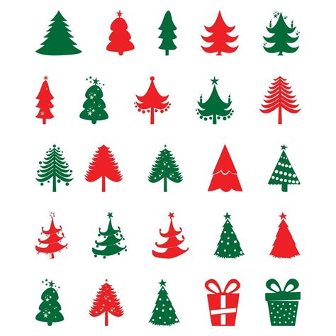 Set Of Christmas Trees Christmas Tree Xmas Tree 35061704 Vector Art At