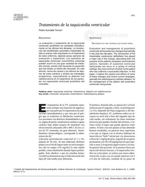 Pdf Tratamiento De La Taquicardia · Pdf Fileda Línea Para La