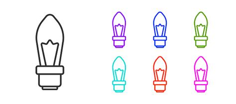 흰색 배경에 고립 된 아이디어 아이콘의 개념과 검은 줄 빛 전구 에너지와 아이디어 기호 영감 개념 다채로운 아이콘을 설정합니다 벡터 0명에 대한 스톡 벡터 아트 및 기타
