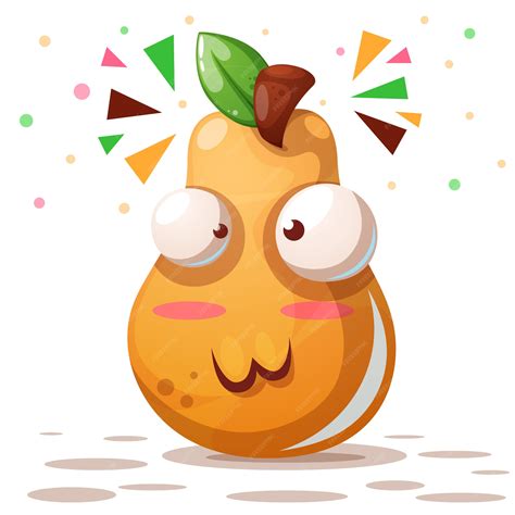 귀여운 배 그림 만화 캐릭터 프리미엄 벡터