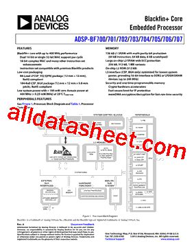 ADSP BF703BBCZ 4 Datasheet PDF Analog Devices