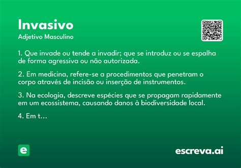 Invasivo Significado E Sinônimo Escrevaai
