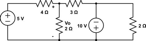 voltage finding vo with superposition method electrical engineering