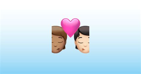 Kiss Person Person Medium Skin Tone Light Skin Tone Emoji 🧑🏽‍ ️‍💋‍🧑🏻