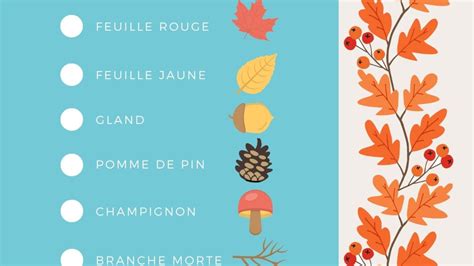 Chasse aux trésors d automne à imprimer