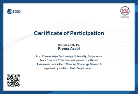 Prema Arabi On Linkedin Certificate Of Participation