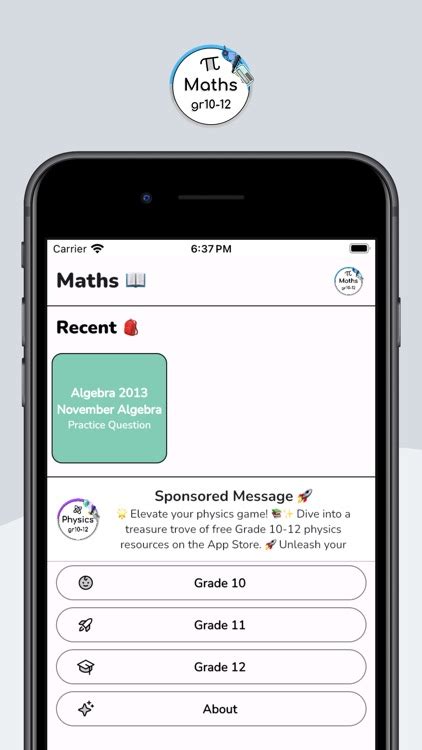 Grade 10 11 12 Mathematics App By Sa Papers Education Pty Ltd