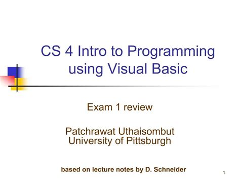 Ppt Cs Intro To Programming Using Visual Basic Powerpoint