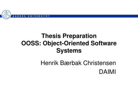 Ppt Thesis Preparation Ooss Object Oriented Software Systems Powerpoint Presentation Id4530440