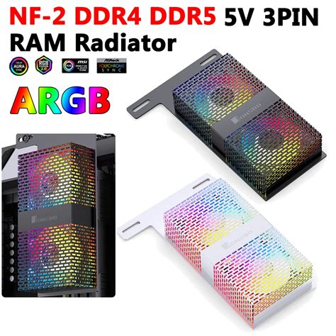nf 2 ram memory module cooling radiator ddr4 ddr5 ram cooler 4pin pwm