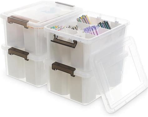 Citylife 17 Qt Plastic Storage Bins Clear Storage Box With Lids