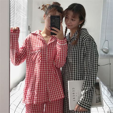 러블리 체크 여성 카라 파자마 긴팔 잠옷 상하세트 홈플러스 택배배송