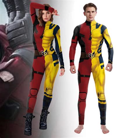 Deadpool Wolverine Cosplay Costume Jumpsuit Fitking