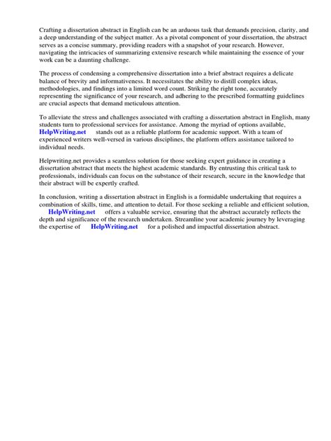 How To Write A Dissertation Abstract English Download Free Pdf