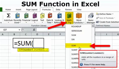 Excel Sum Formula Meaning Features And Function Use Educba
