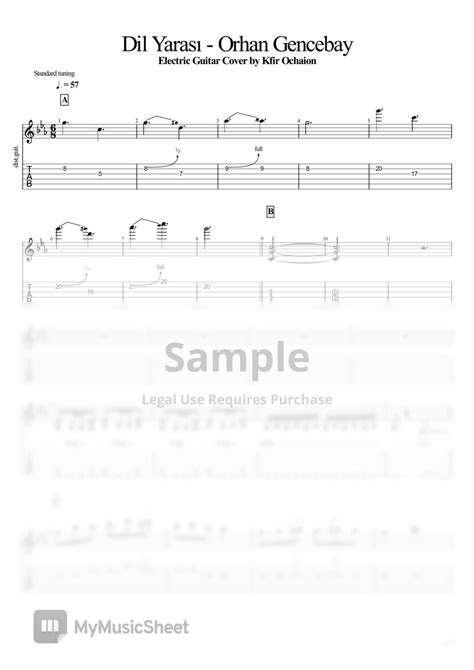 Orhan Gencebay Dil Yarası Sheets By Kfir Ochaion
