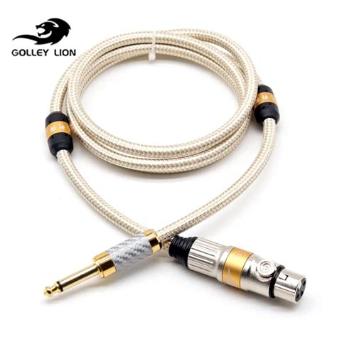 Golley Lion แจ็คโมโนตัวผู้635มม 14 เป็น Xlr Mic สาย Patch สำหรับ