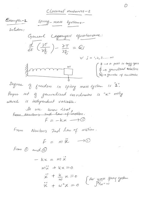 Solution Lagrangian Mechancis Classical Mechanics Studypool
