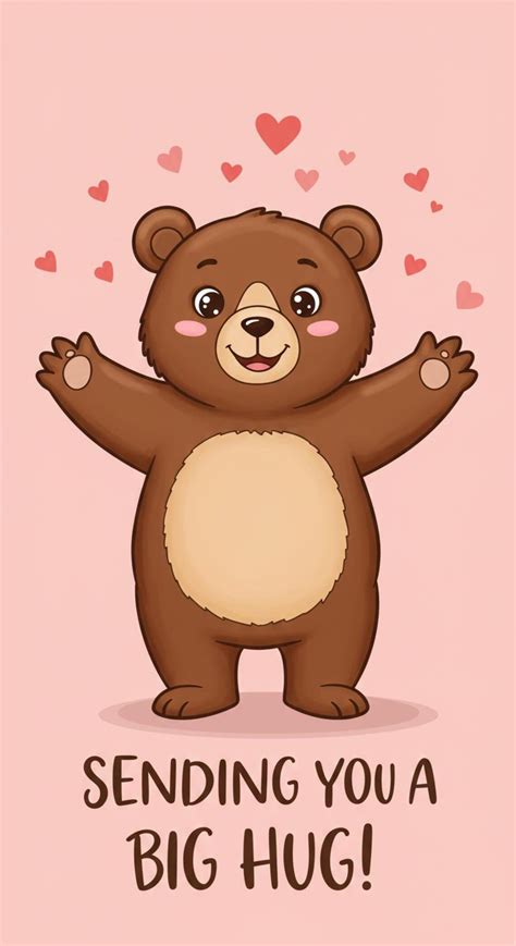 Sending You A Big Hug Cute Digital Greeting Card For Any Occasion Etsy