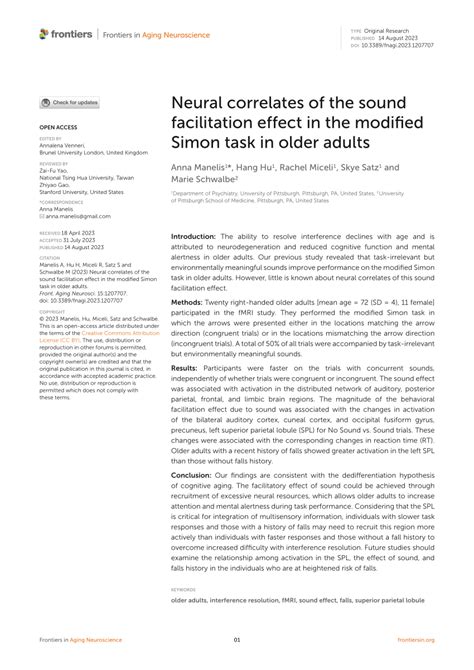 Pdf Neural Correlates Of The Sound Facilitation Effect In The