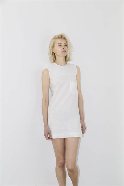 Lyst Assembly White Linen Pocket Shift Dress In White